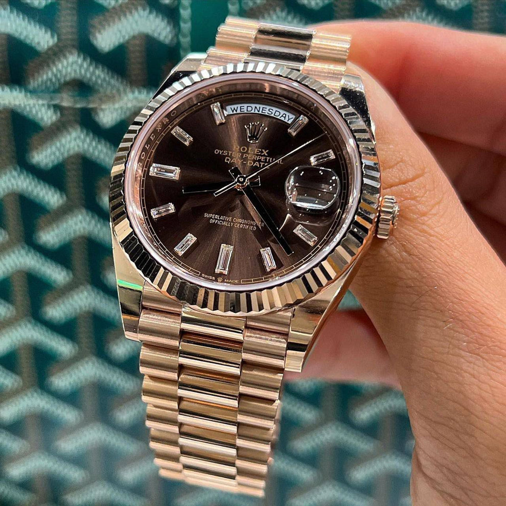 First Copy Rolex Oyster Perpetual Day-Date | Brown Dial | 40mm ...